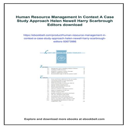 Human Resource Management In Context A Case Study Approach Helen Newell ...