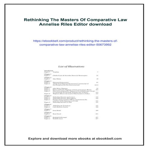Rethinking The Masters Of Comparative Law Annelise Riles Editor | PDF