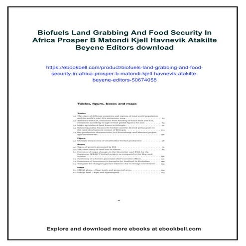 Biofuels Land Grabbing And Food Security In Africa Prosper B Matondi ...