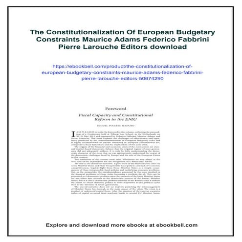 The Constitutionalization Of European Budgetary Constraints Maurice ...