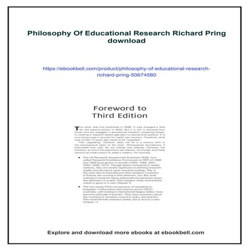 Philosophy Of Educational Research Richard Pring | PDF