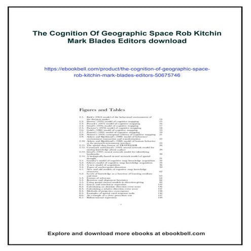 The Cognition Of Geographic Space Rob Kitchin Mark Blades Editors | PDF