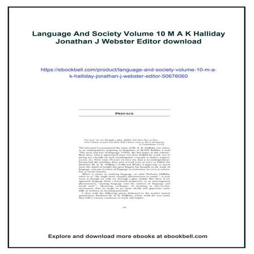 Language And Society Volume 10 M A K Halliday Jonathan J Webster Editor ...