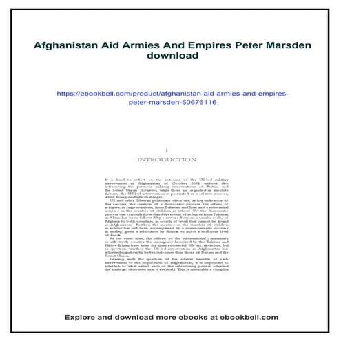 Afghanistan Aid Armies And Empires Peter Marsden | PDF