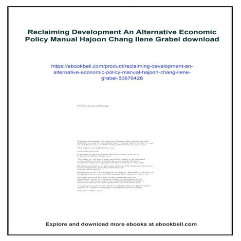 Reclaiming Development An Alternative Economic Policy Manual Hajoon ...