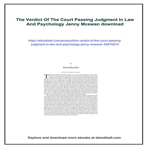 The Verdict Of The Court Passing Judgment In Law And Psychology Jenny ...