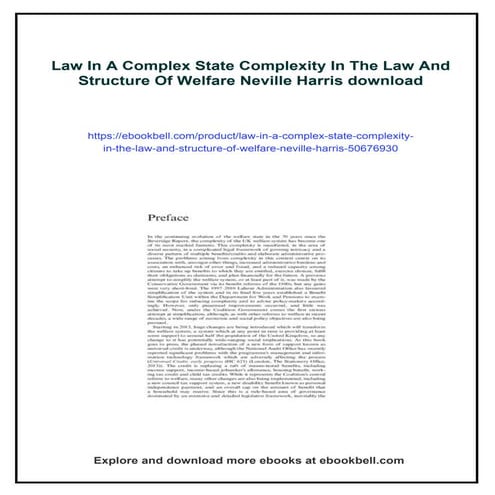 Law In A Complex State Complexity In The Law And Structure Of Welfare ...