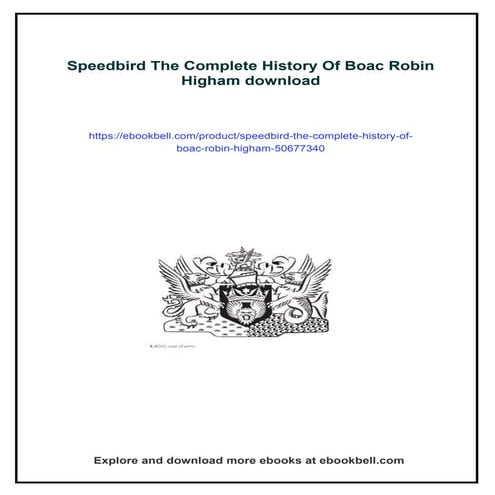 Speedbird The Complete History Of Boac Robin Higham | PDF