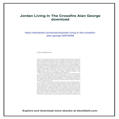Jordan Living In The Crossfire Alan George | PDF