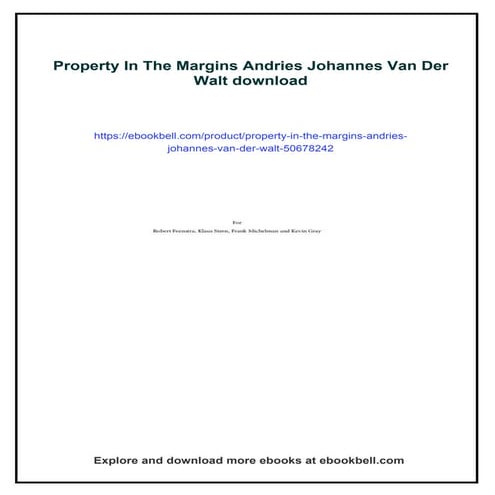 Property In The Margins Andries Johannes Van Der Walt | PDF