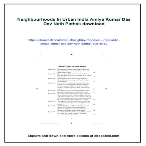 Neighbourhoods In Urban India Amiya Kumar Das Dev Nath Pathak | PDF
