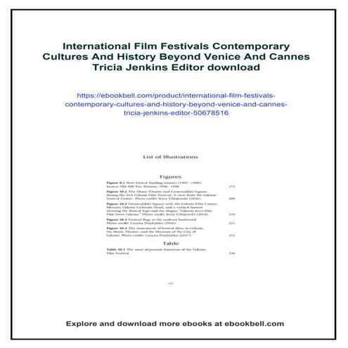 International Film Festivals Contemporary Cultures And History Beyond ...