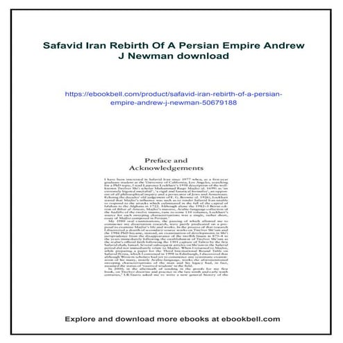 Safavid Iran Rebirth Of A Persian Empire Andrew J Newman | PDF