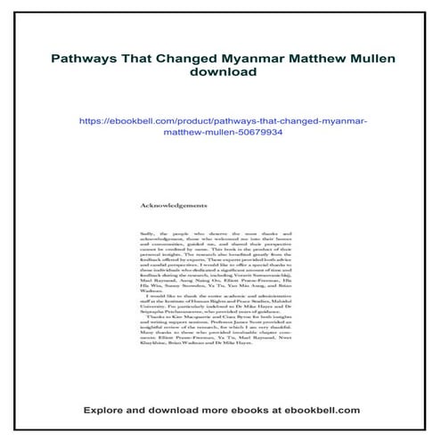 Pathways That Changed Myanmar Matthew Mullen | PDF