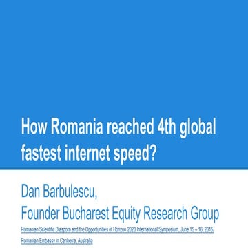 Why Romania tops global internet speed- | PPTX