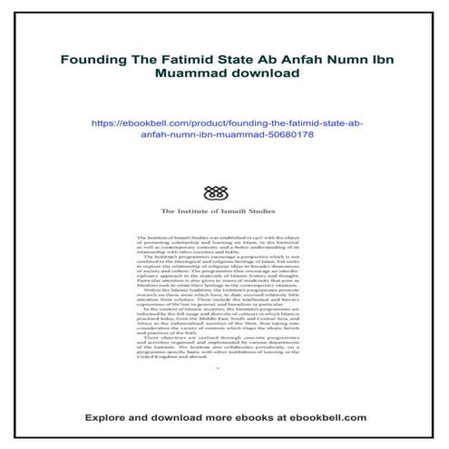Founding The Fatimid State Ab Anfah Numn Ibn Muammad | PDF