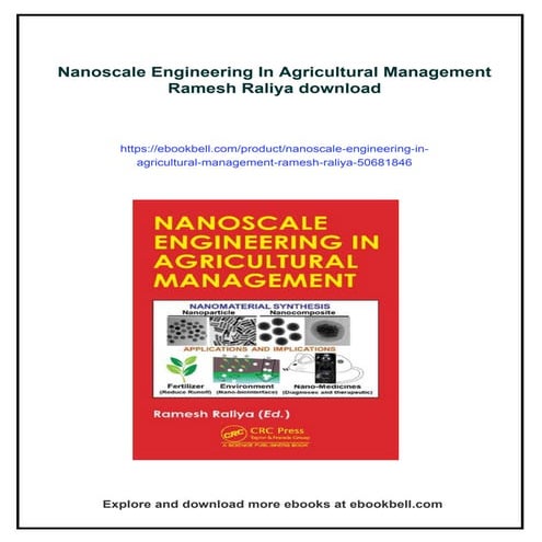 Nanoscale Engineering In Agricultural Management Ramesh Raliya | PDF