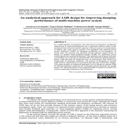 An Analytical Approach For Lqr Design For Improving Damping Performance Of Multi Machine Power