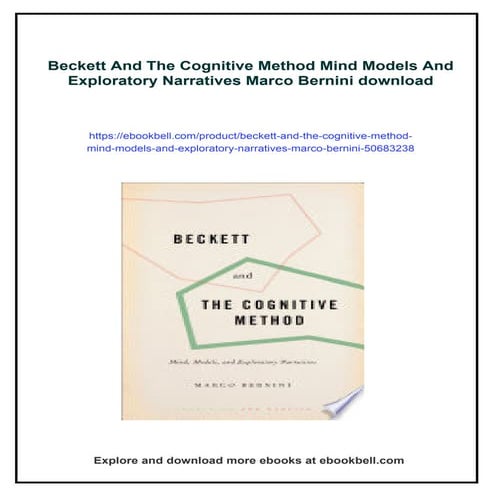Beckett And The Cognitive Method Mind Models And Exploratory Narratives ...