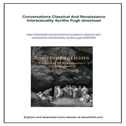Conversations Classical And Renaissance Intertextuality Syrithe Pugh | PDF