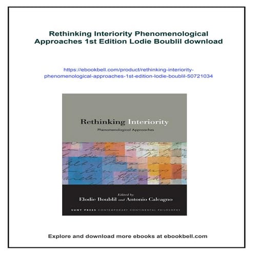 Rethinking Interiority Phenomenological Approaches 1st Edition Lodie ...