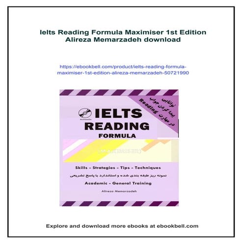 Ielts Reading Formula Maximiser 1st Edition Alireza Memarzadeh | PDF
