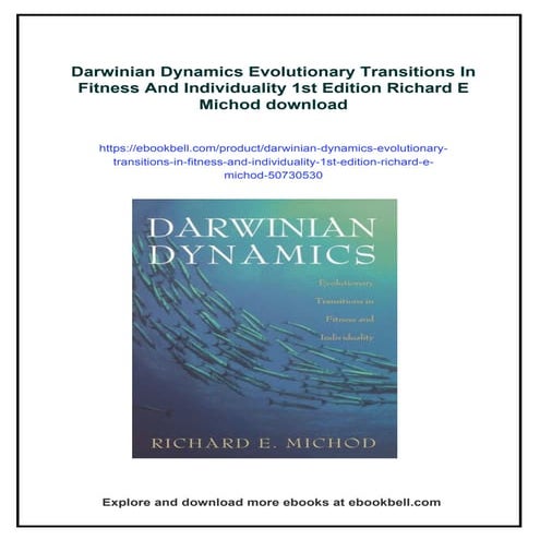 Darwinian Dynamics Evolutionary Transitions In Fitness And ...