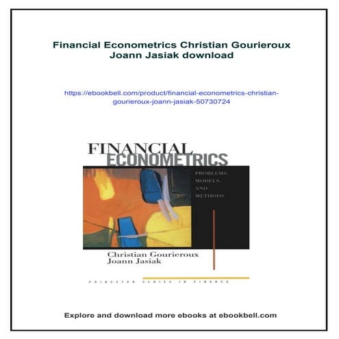Financial Econometrics Christian Gourieroux Joann Jasiak | PDF