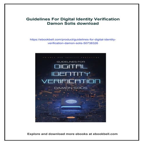 Guidelines For Digital Identity Verification Damon Solis | PDF