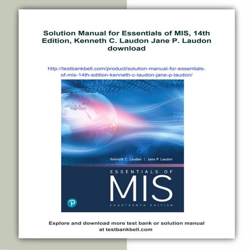 Solution Manual for Essentials of MIS, 14th Edition, Kenneth C. Laudon ...