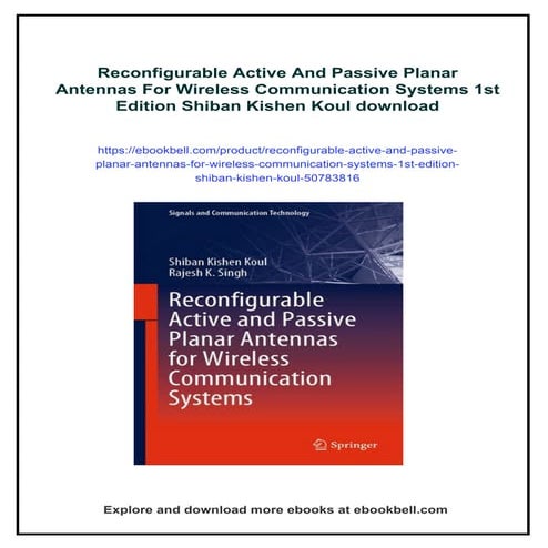 Reconfigurable Active And Passive Planar Antennas For Wireless ...