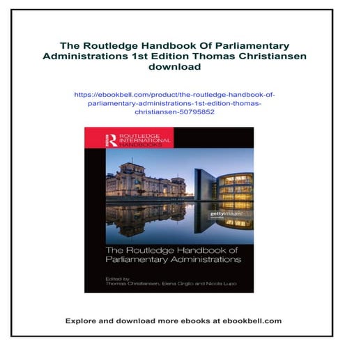 The Routledge Handbook Of Parliamentary Administrations 1st Edition ...
