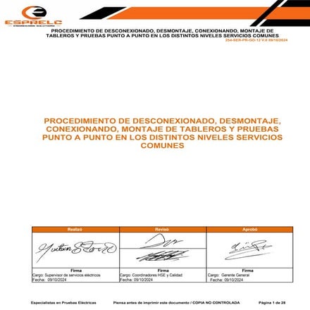 254-SER-PR-12 PROCEDIMIENTO DE DESCONEXIONADO, DESMONTAJE, CONEXIONANDO ...