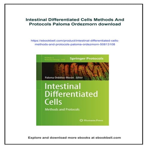 Intestinal Differentiated Cells Methods And Protocols Paloma Ordezmorn ...