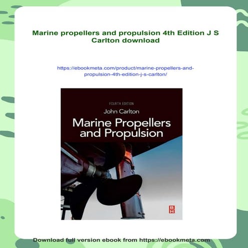 Marine propellers and propulsion 4th Edition J S Carlton | PDF