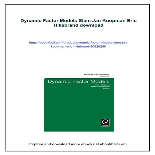 Dynamic Factor Models Siem Jan Koopman Eric Hillebrand | PDF