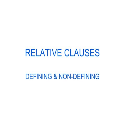 RELATIVE CLAUSES | PPT