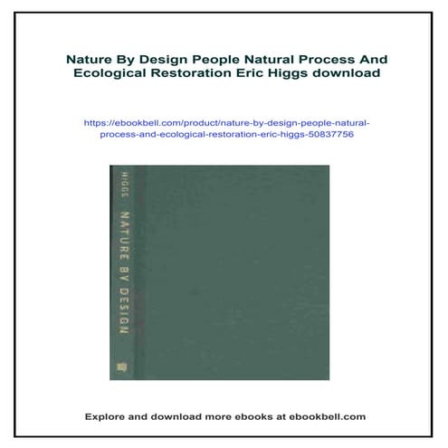 Nature By Design People Natural Process And Ecological Restoration Eric ...