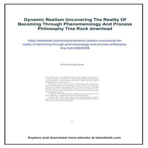 Dynamic Realism Uncovering The Reality Of Becoming Through ...