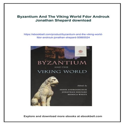 Byzantium And The Viking World Fdor Androuk Jonathan Shepard | PDF