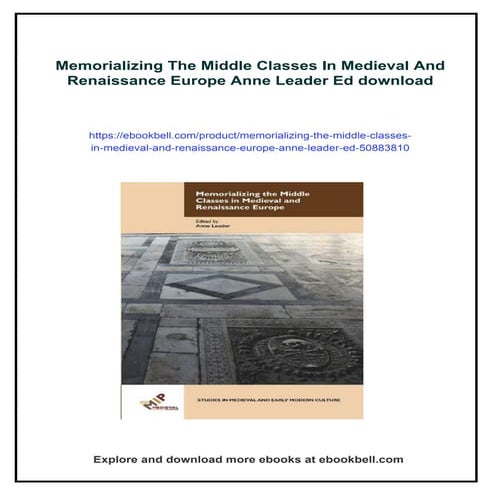 Memorializing The Middle Classes In Medieval And Renaissance Europe ...
