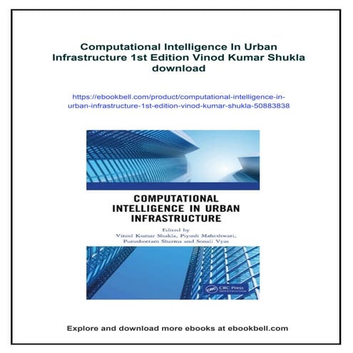 Computational Intelligence In Urban Infrastructure 1st Edition Vinod Kumar Shukla | PDF
