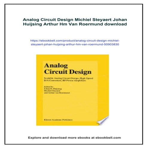 Analog Circuit Design Michiel Steyaert Johan Huijsing Arthur Hm Van Roermund | PDF