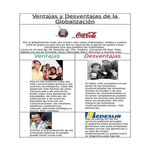 Globalizacin Ventajas Y Desventajas