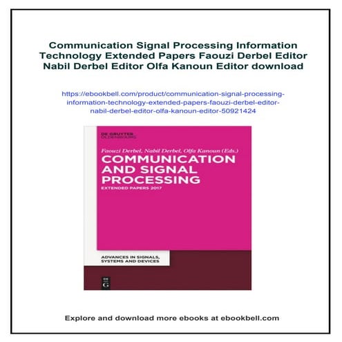 Communication Signal Processing Information Technology Extended Papers Faouzi Derbel Editor ...