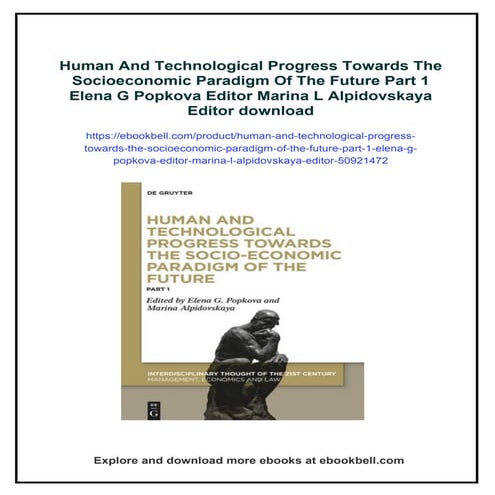 Human And Technological Progress Towards The Socioeconomic Paradigm Of ...