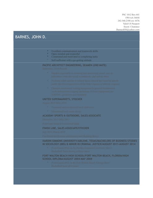 Resume June 2015 | DOC