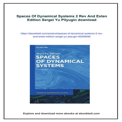 Spaces Of Dynamical Systems 2 Rev And Exten Edition Sergei Yu Pilyugin | PDF