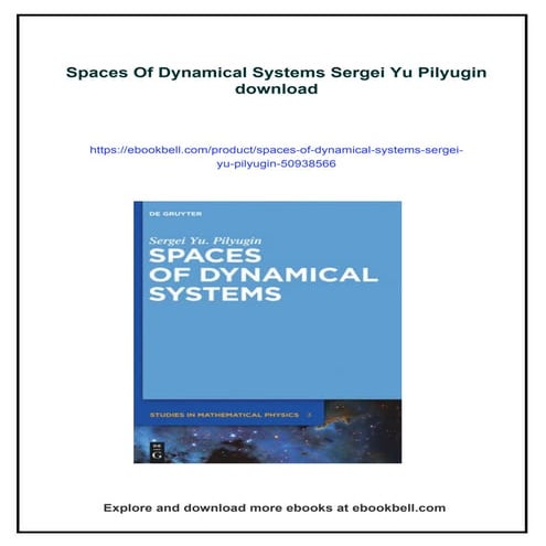 Spaces Of Dynamical Systems Sergei Yu Pilyugin | PDF