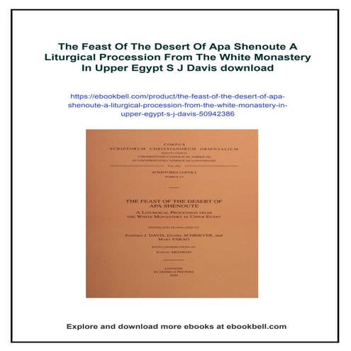 The Feast Of The Desert Of Apa Shenoute A Liturgical Procession From ...